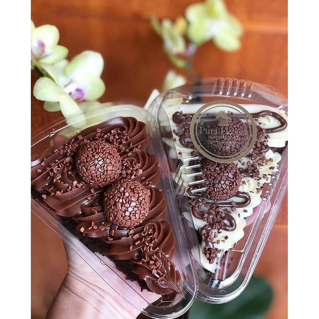 Embalagem para fatia de bolo/torta G 630 - 100 Unidades | Shopee Brasil