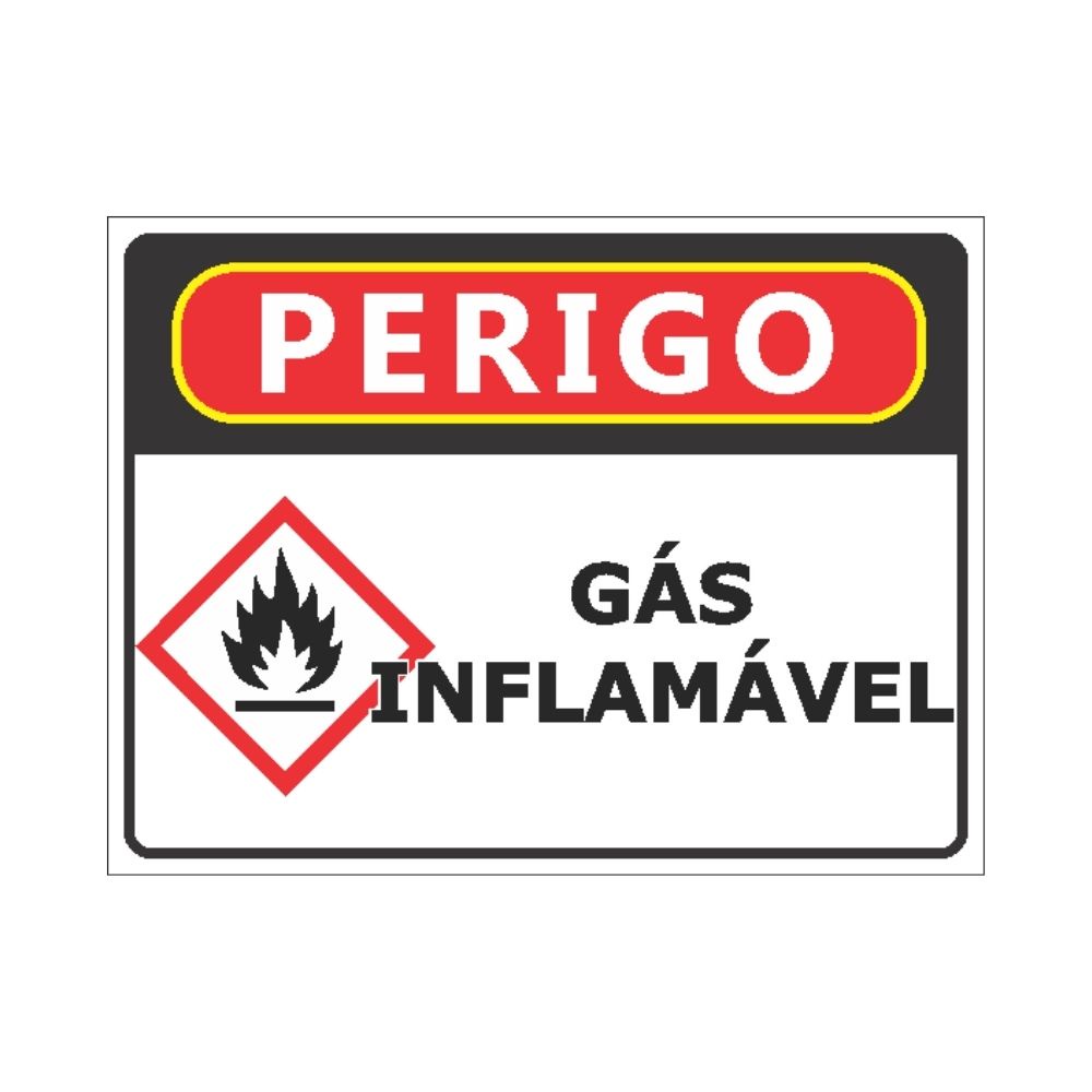 Placa Perigo Gás Inflamável Simbolo Fogo PVC 20x30 | Shopee Brasil