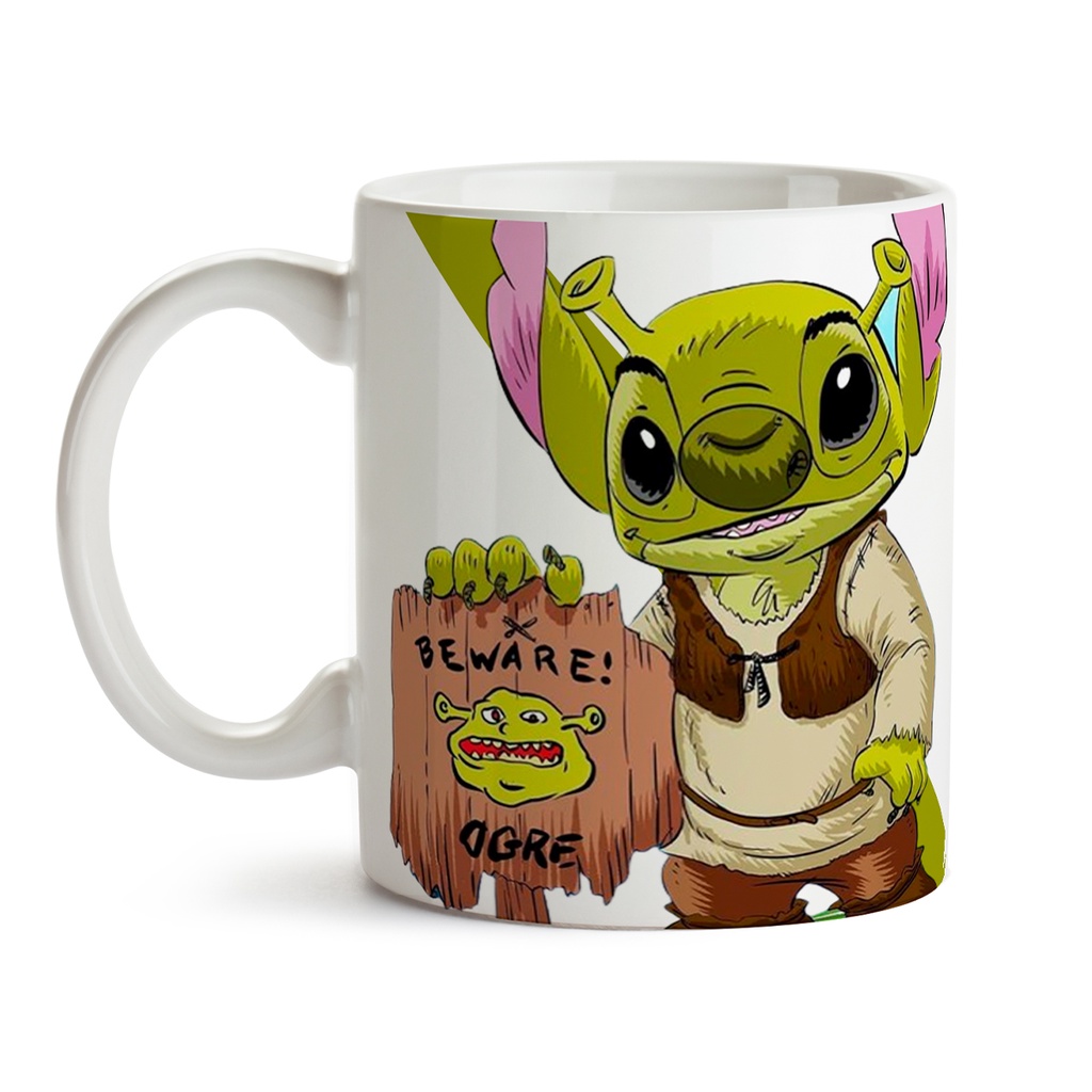 Caneca Stitch Shrek + Caixa - Xícara 325ML Personalizada Stitch ...