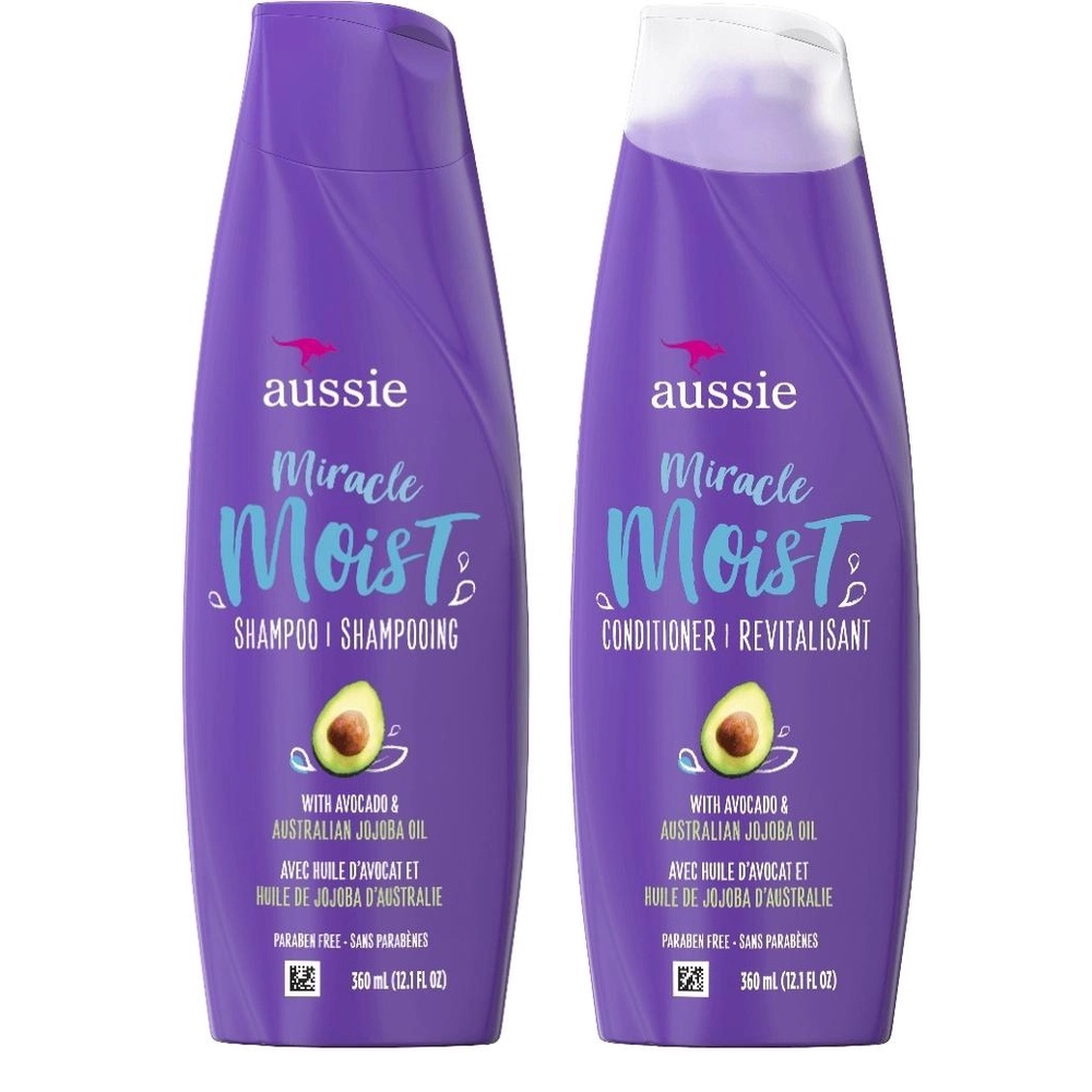 Kit Aussie Miracle Moist Shampoo 360ml e Condicionador 360ml | Shopee ...