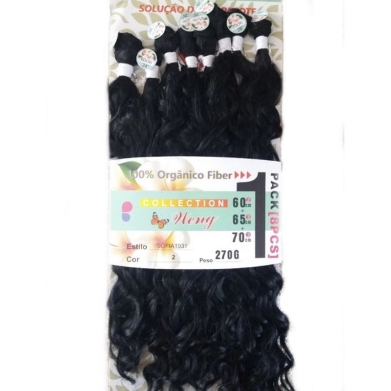 Cabelo Orgânico Ondulado Modelo: Sofia Weng 270 gramas 8 Telas 70 cm ...
