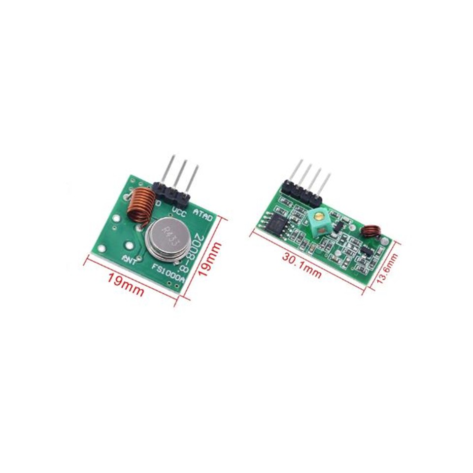 KIT MÓDULO RF TRANSMISSOR + RECEPTOR 433MHZ | Shopee Brasil