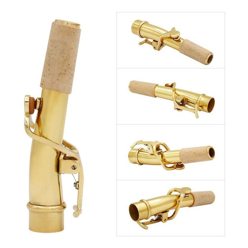 Tudel Curvo Para Sax Soprano Reto Dourado Novo | Shopee Brasil