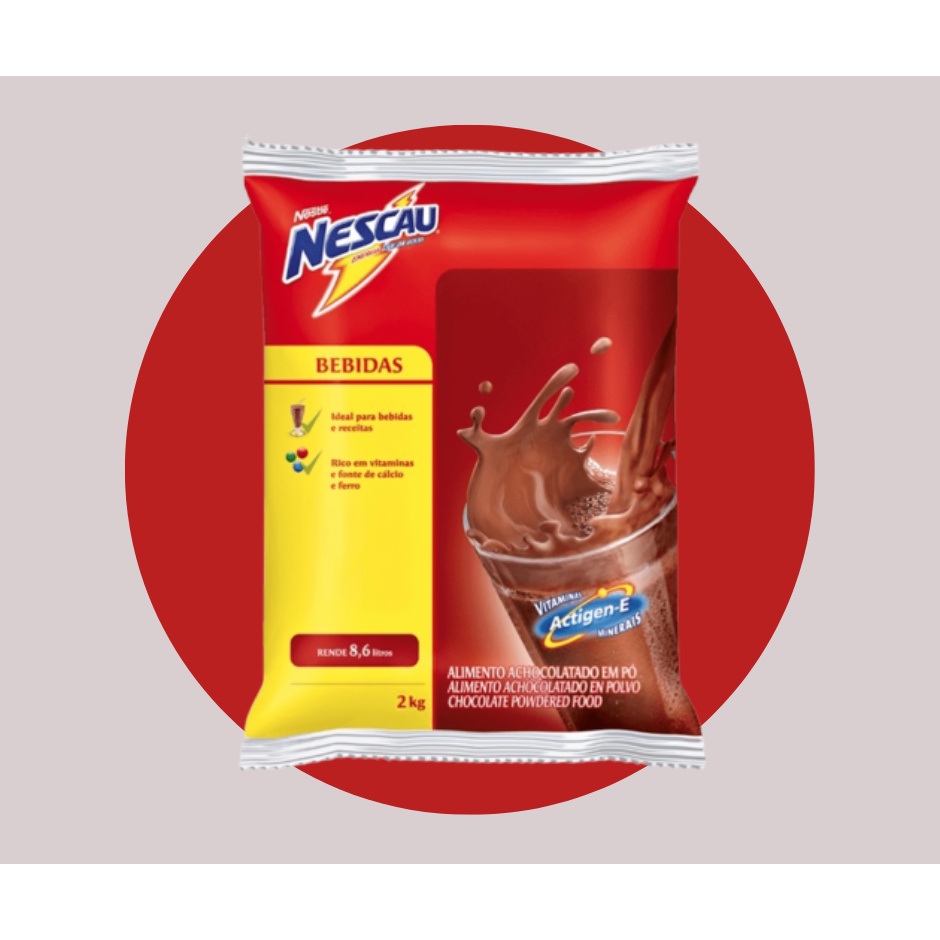 Achocolatado em pó Nescau Actigen Nestlé Sachê 2kg | Shopee Brasil