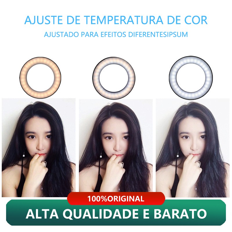 Luz de preenchimento em tempo real para iluminador de anel LED anel LED 6 polegadas / 8 ...