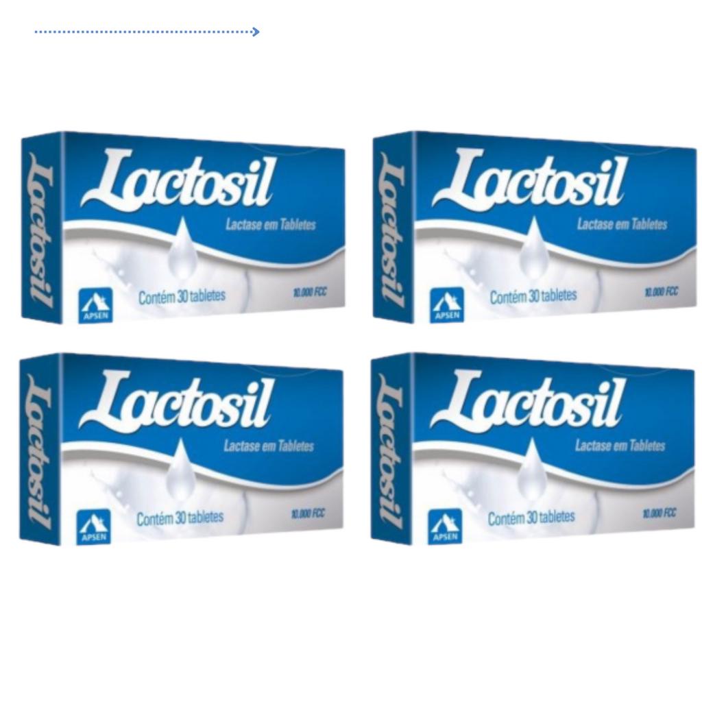 Kit 4 Caixas Lactosil Enzima Lactase 10.000 FCC 30 Tabletes | Shopee Brasil