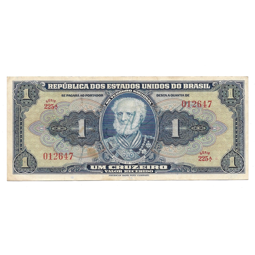 Nota Cédula 1 Um Cruzeiro Autografada Marques De Tamandaré | Shopee Brasil