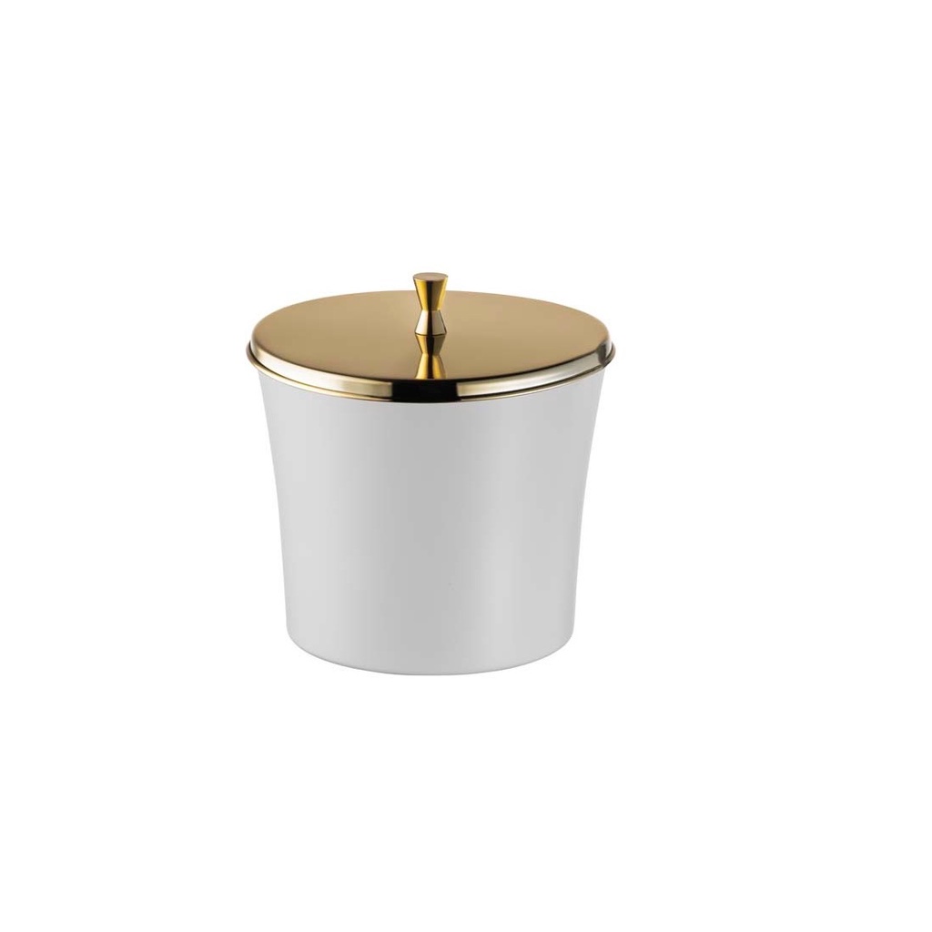 Lixeira Branca Tampa Dourada Aro Interno 3 Litros Forma Inox | Shopee ...