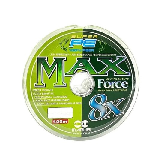 Linha de Pesca Multifilamento Maruri Max Force 8x 100 metros 8 Fios ...