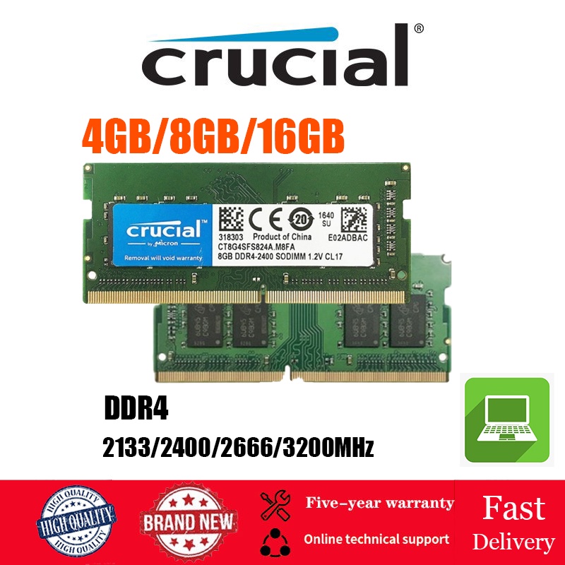 (Em Estoque) Crucial 4 Gb/8/16 De Memória Notebook RAM DDR4 Sovenm 2133/2400/2666/3200MHz 260Pin ...