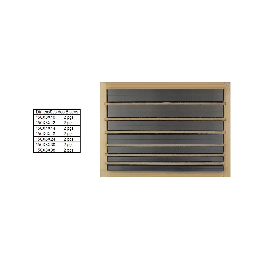 JOGO DE CALÇO PARALELO RETIFICADO C/ 14 PÇS 150 MM 50-55 HRC - WSTOOLS ...