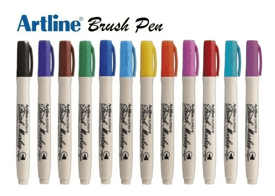 Caneta Pincel Brush Artline Supreme - Kit Com 12 Unidades | Shopee Brasil