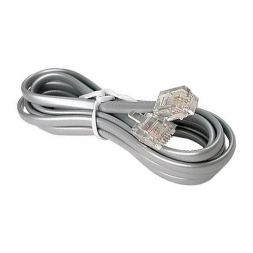 Cabo de telefone RJ11 2 vias cinza | Shopee Brasil