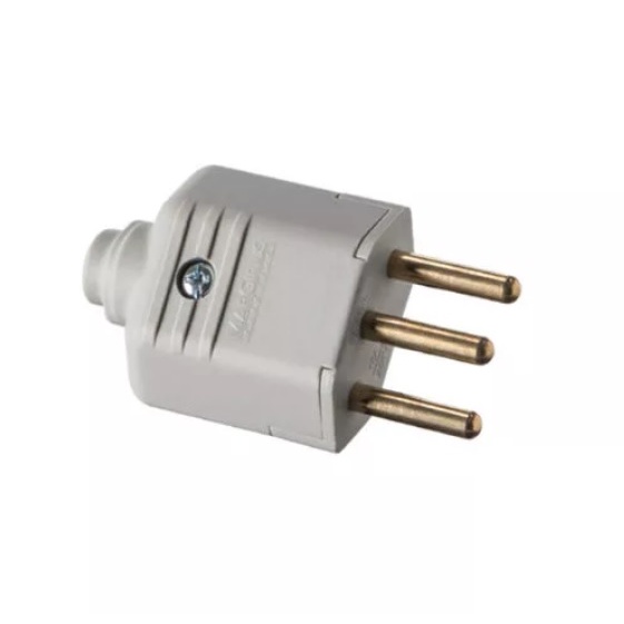 Plugue desmontável 2P+T 90/180º de 10A/20A com e sem prensa cabos ...