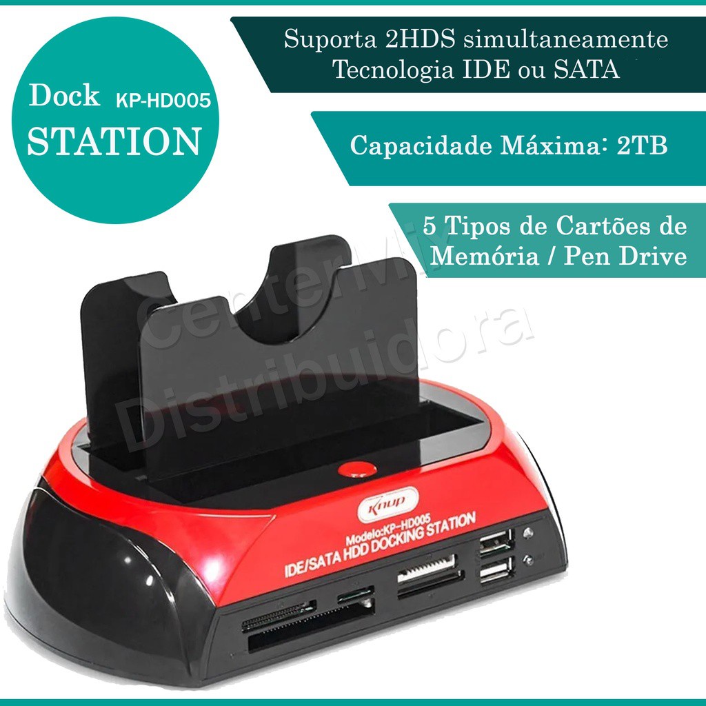 Leitor Usb Hd Externo Sata Ssd Ide Sd Gaveta 2,5 - 3,5 Knup | Shopee Brasil