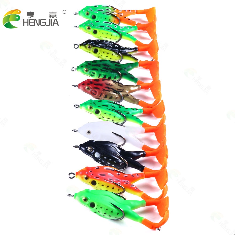 HENGJIA 1Pcs Isca De Pato Com Hélice Dupla Pesca Silicone Macia Rã 8 ...
