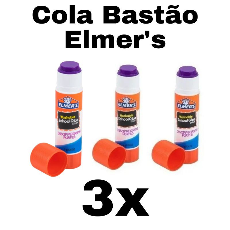 Cola Elmers Roxa Bastão - 3 unidades 7g cada - Original | Shopee Brasil