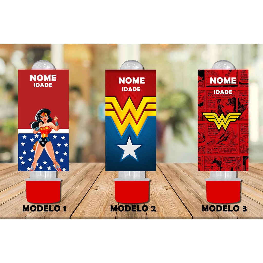 36 Adesivos Etiqueta para Tubete 8x4 cm Mulher Maravilha Personalizado ...