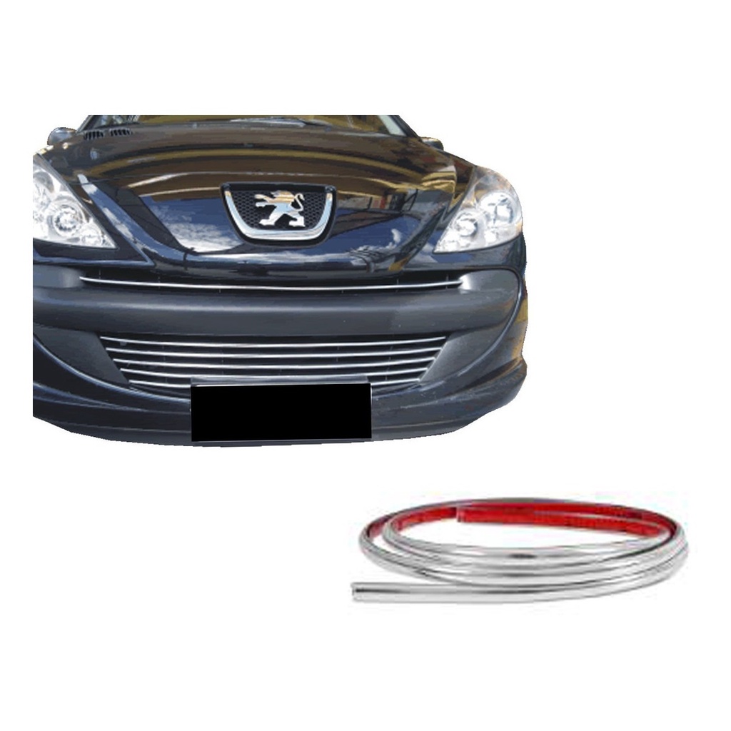 Friso Cromado Para Grade E Parachoque Inferior Peugeot 207 - Escorrega ...