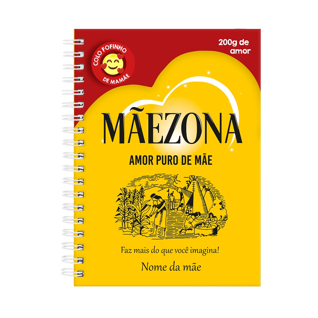 Caderno Personalizado de Receitas Mãezona Amor Mãe 18x25cm | Shopee Brasil
