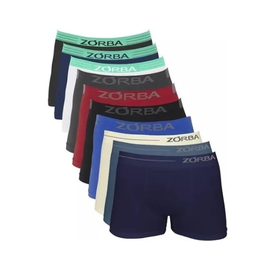 KIT 10 Cueca Boxer Zorba Original Microfibra Masculina Com Detalhes de ...