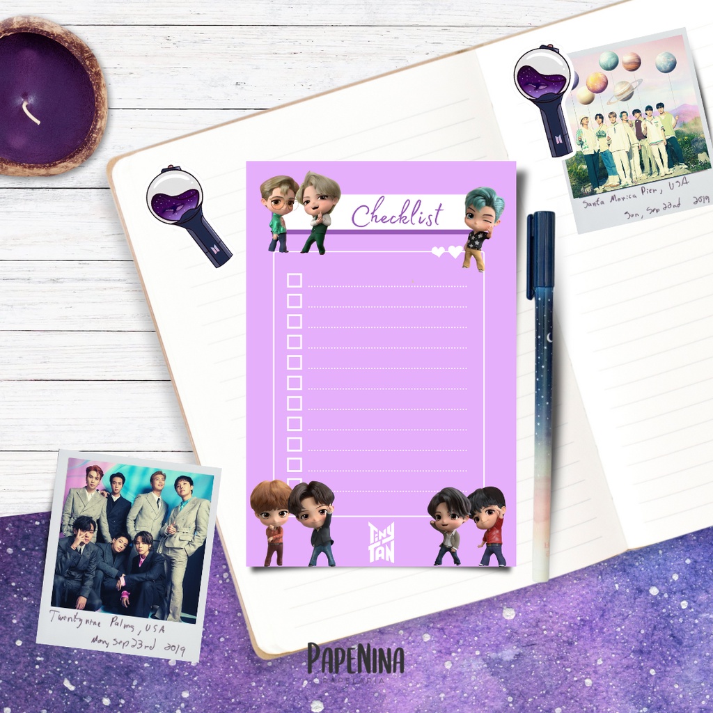 Bloco Checklist - BTS TinyTan | Shopee Brasil