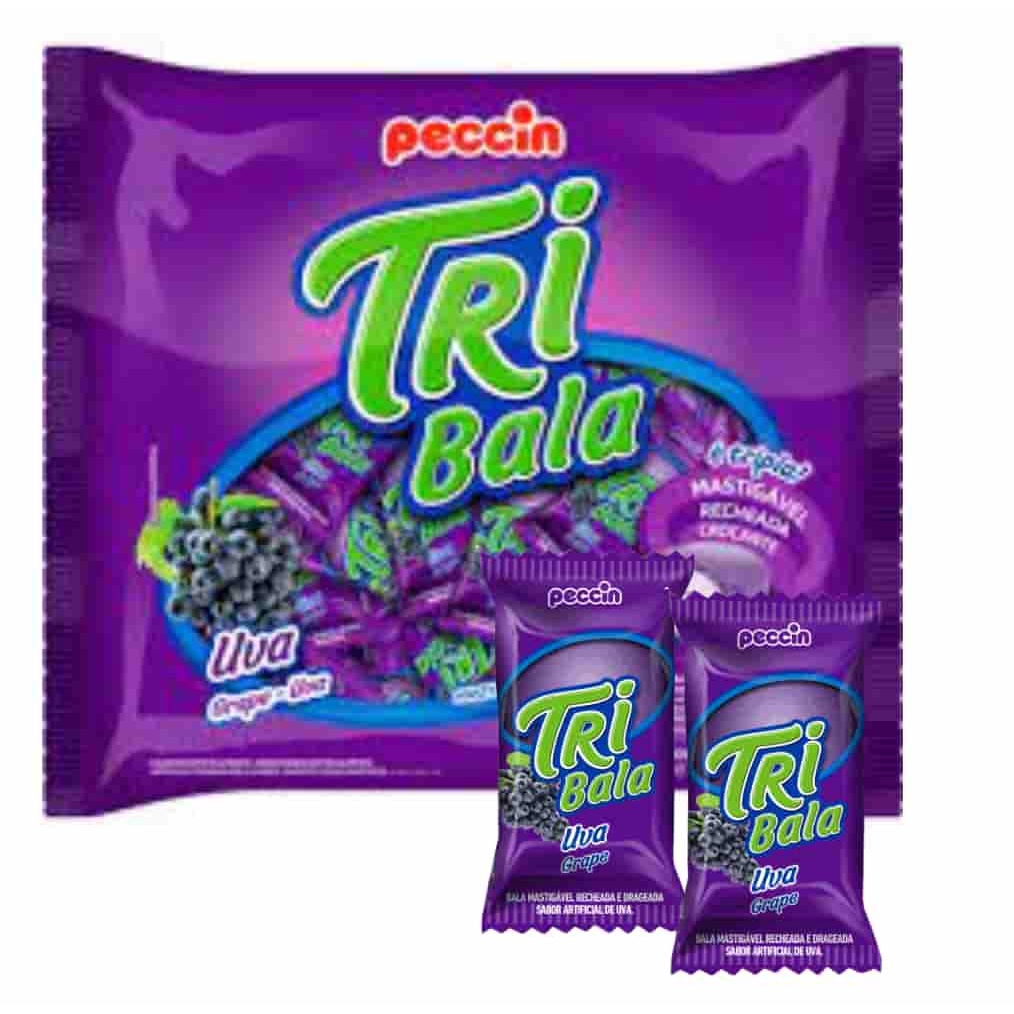 Bala Tribala Recheada Uva 500g - Peccin | Shopee Brasil