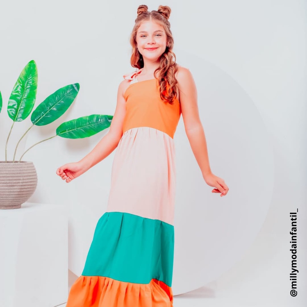 Vestido Longo Marias (Milly Moda Infantil) | Shopee Brasil