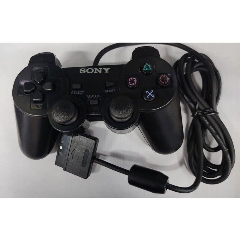 Controle PS2 kit com 2 peças controles PS2 Playstation 2 com fio preto ...