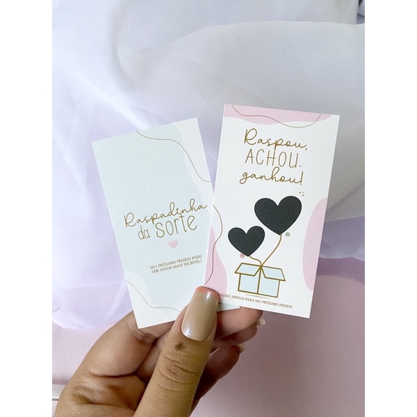 20 RASPADINHA DA SORTE MIMO CLIENTE BRINDE Rosa azul | Shopee Brasil