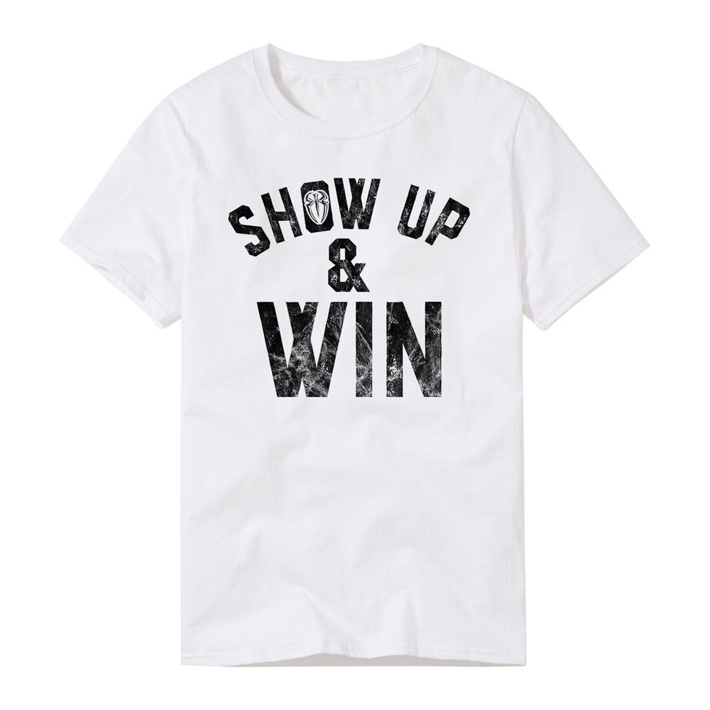 Camisa Wwe Roman Reigns Show Up & Win White T-shirt | Shopee Brasil