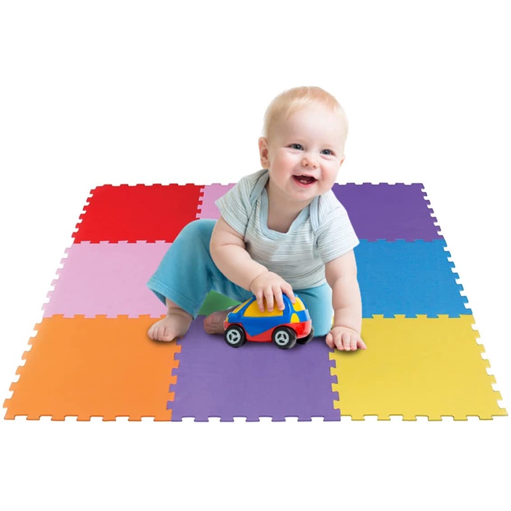 Tapete Tatame Infantil EVA Kit 10 Placas 50x50 Encaixe Cores SORTIDAS ...