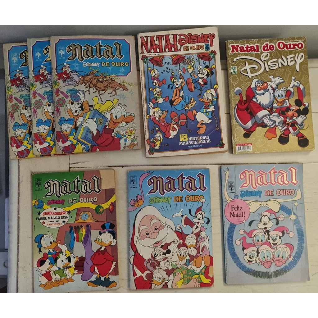 Hq Natal Disney de Ouro - Abril - n° 8-9-10-11 e a n°2 da 2° edição ...