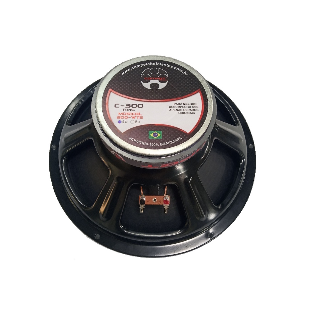 Alto Falante Automotivo Preto Chapa Palco Woofer Compet 12 Polegadas 4-8 ohms 300w Rms Cone ...