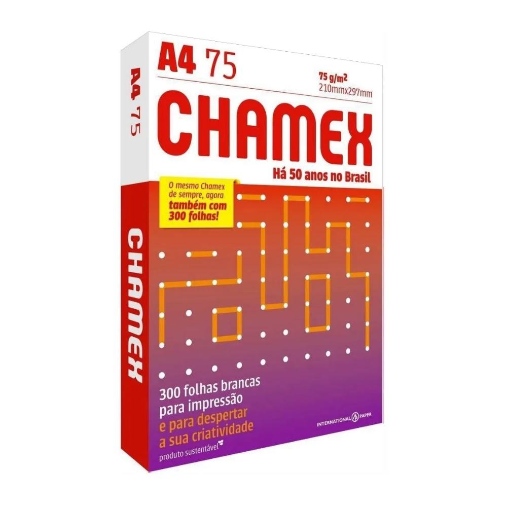 Papel Sulfite A4 75g Chamex Especial 300 Folhas | Shopee Brasil