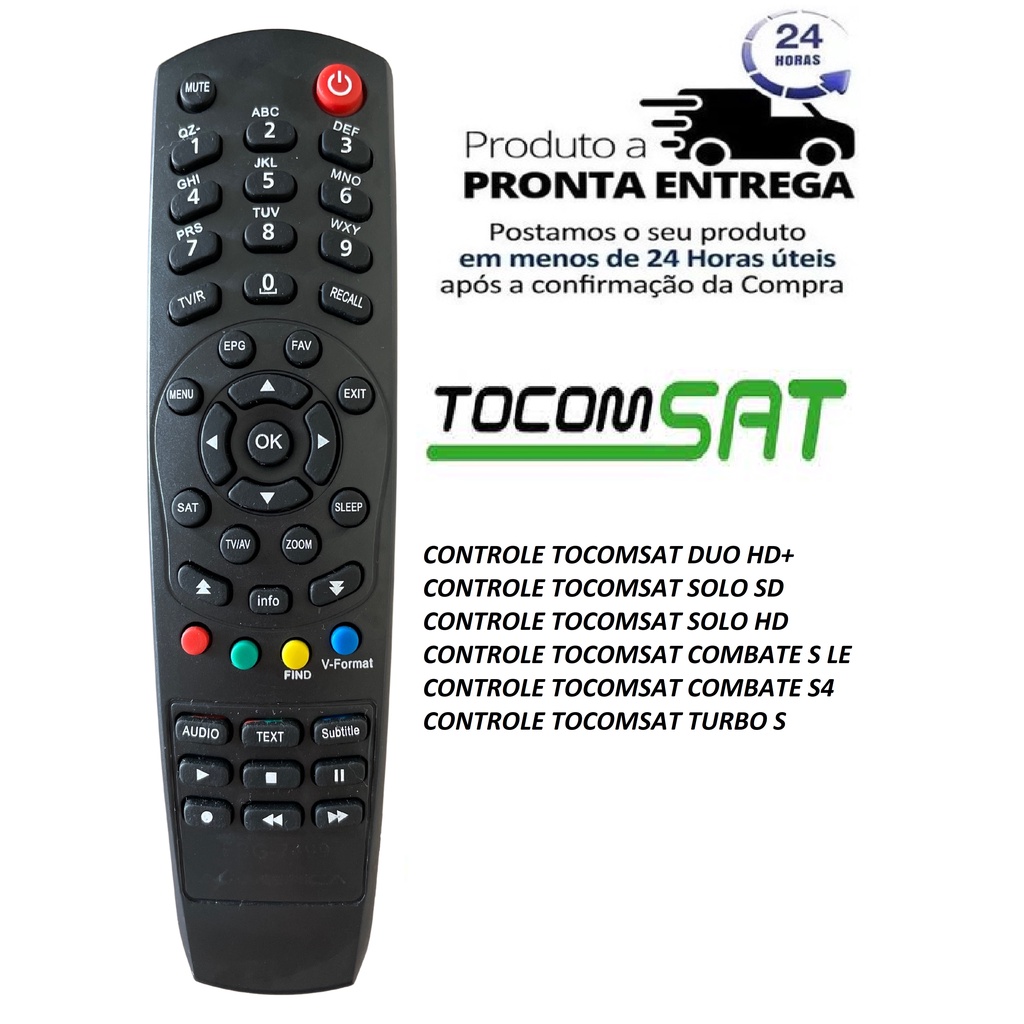 Controle Tocomsat Combate VIPTV Pronta Entrega | Shopee Brasil
