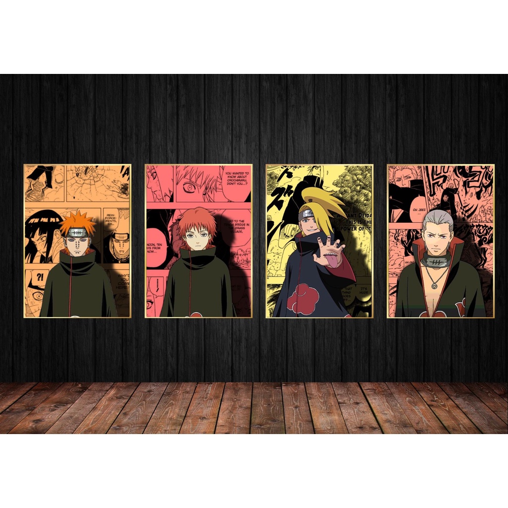 Naruto | Akatsuki | Conjunto Placas decorativas | Quadros Decorativos ...