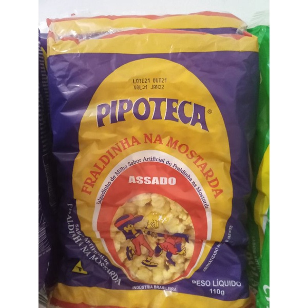 salgadinho pipoteca sabor fraldinha na mostarda 110g | Shopee Brasil