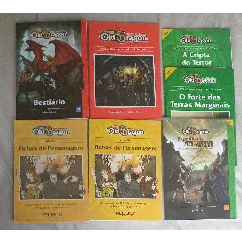 RPG Lote Old Dragon - Regras + Bestiário + 2 blocos de fichas de ...