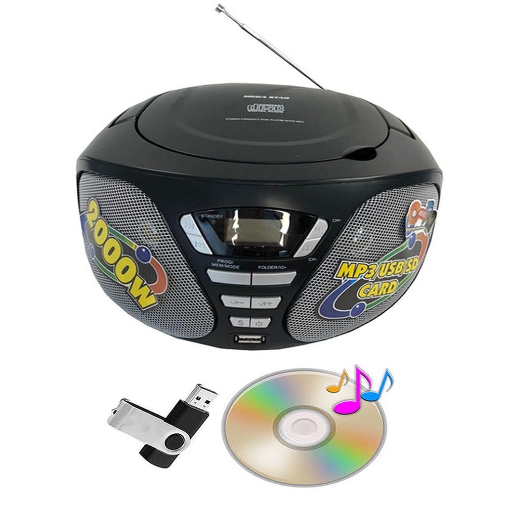 Toca Cd Player Fm Estéreo Cd Mp3 Player Usb Bivolt Promoção! | Shopee ...