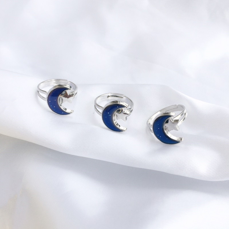 Mood Ring / anel do humor que muda de cor / lua e estrela | Shopee Brasil
