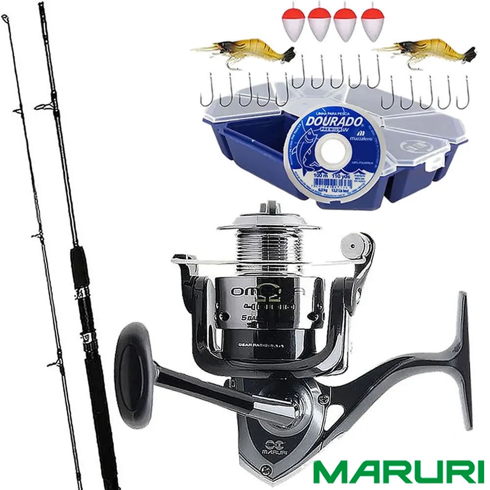 Molinetes Omega 4000 5 Rolamentos Varas + Linha | Shopee Brasil