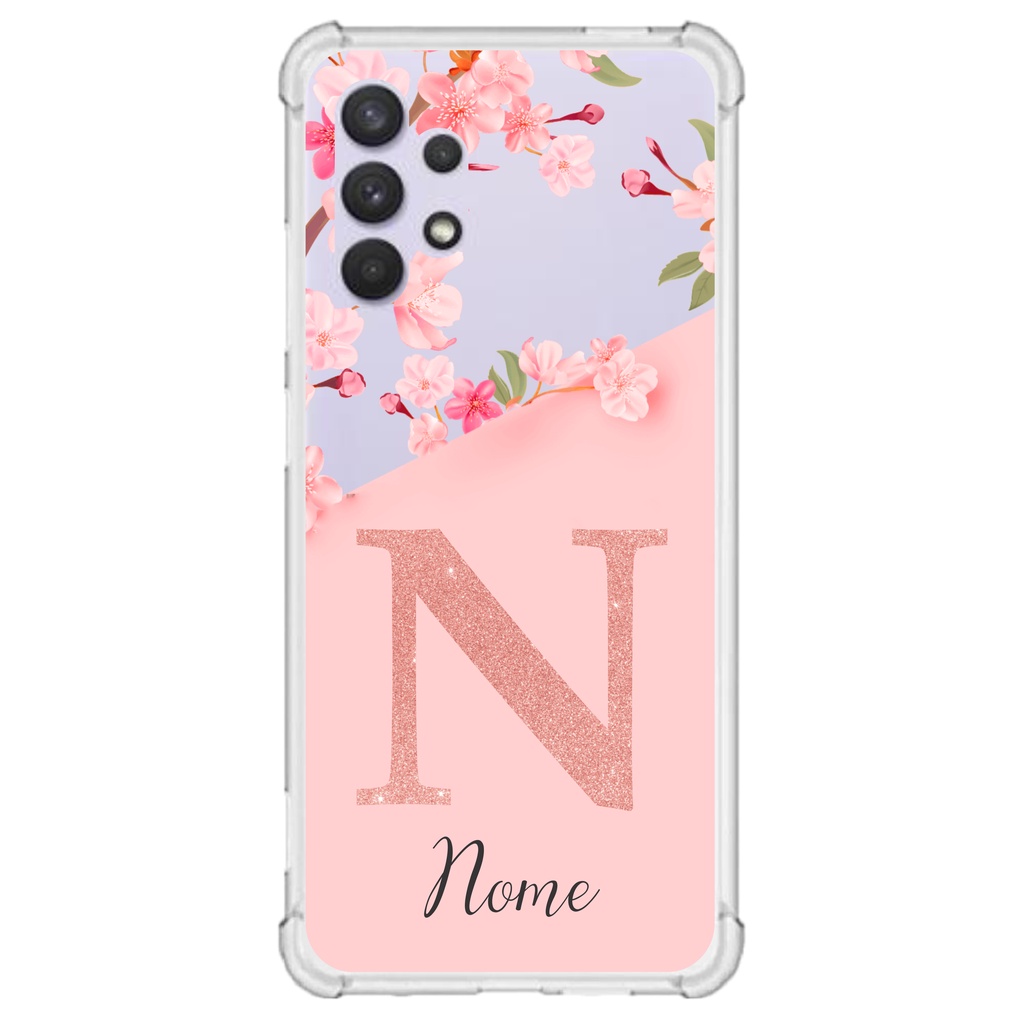 Capinha Anti Impacto Personalizada com nome e inicial Delicate Flowers ...