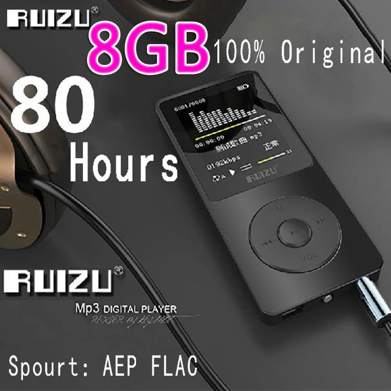 RUIZU X02 MP3 Player 4GB 8GB Leitor De Música Com Rádio FM Vídeo E-book ...