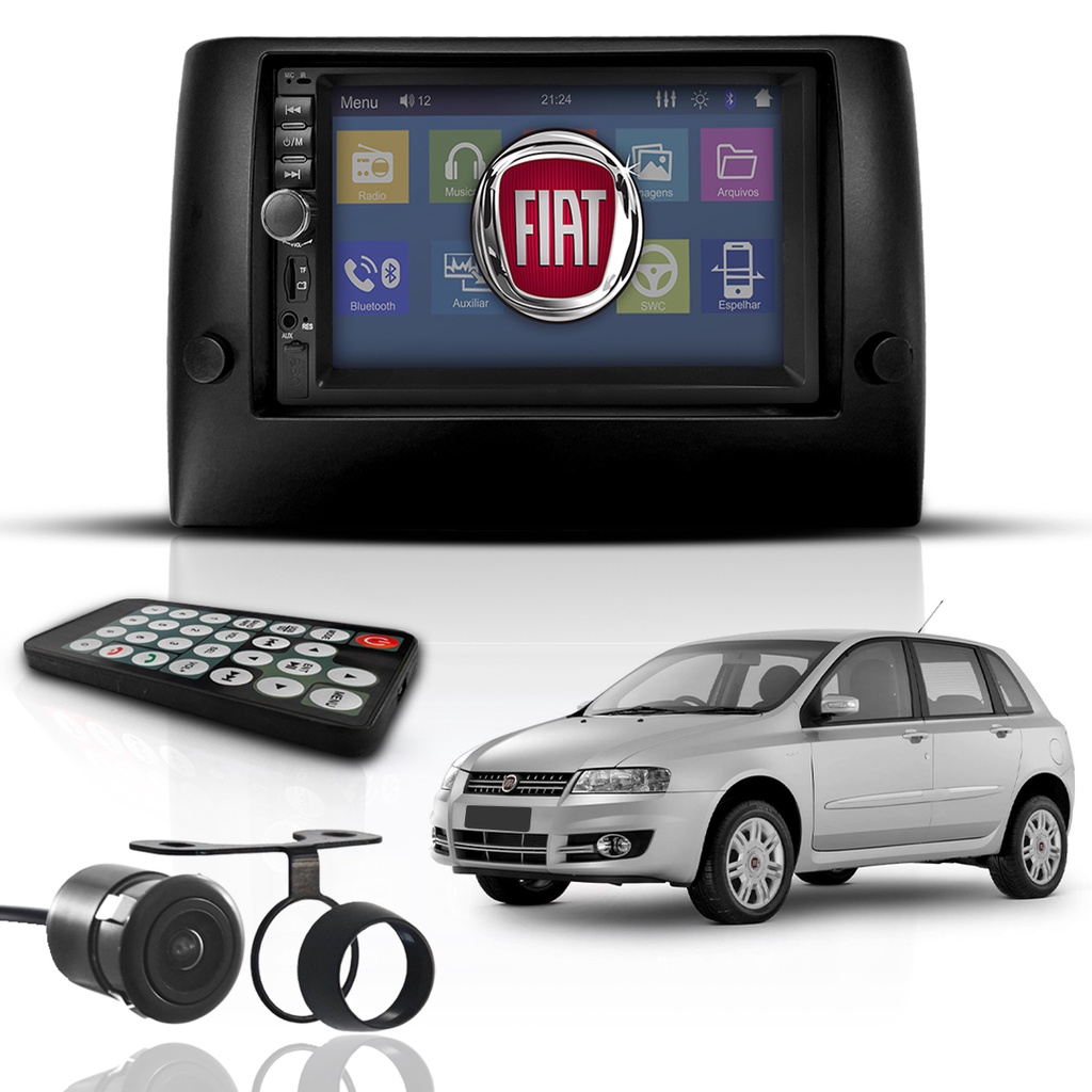 Kit Central Multimídia 2 Din Mp5 Espelha Dvd Bluetooth Fiat Stilo | Shopee Brasil