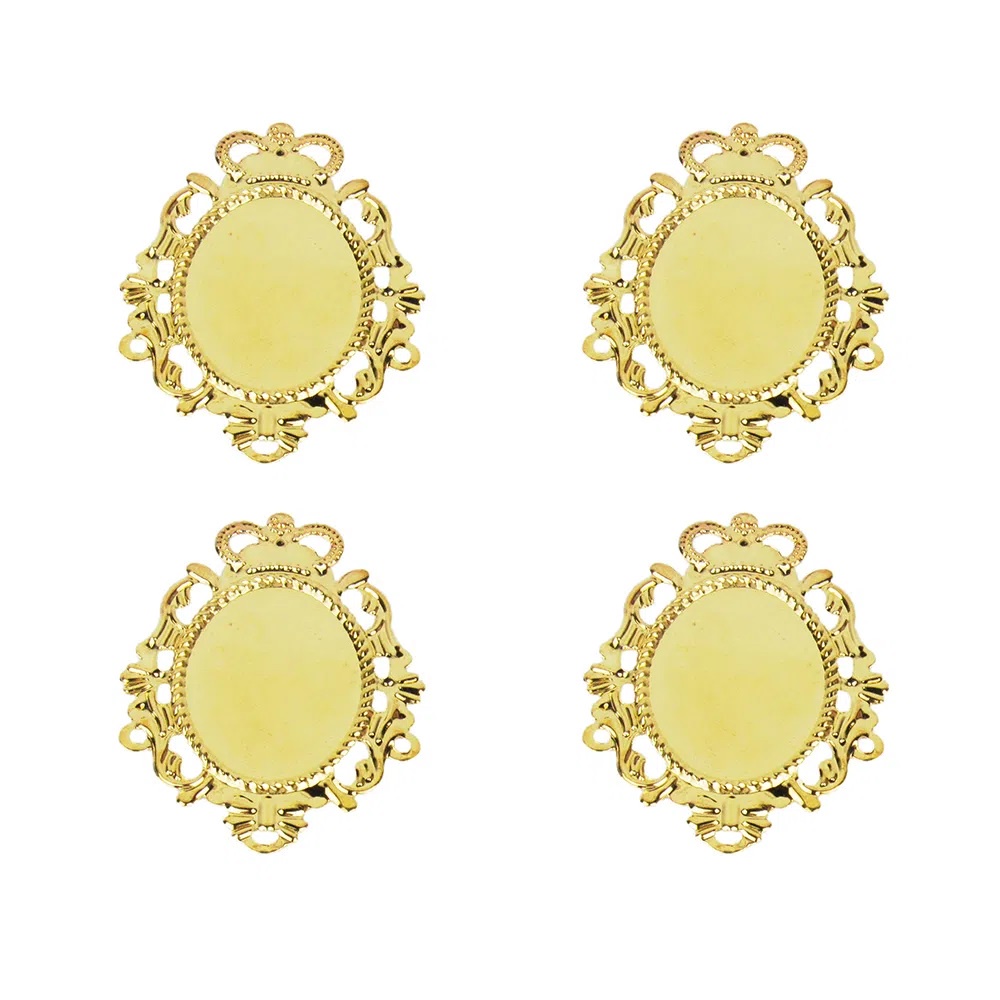 10 Moldura Tag Metal Dourada Oval 4,5cm | Shopee Brasil