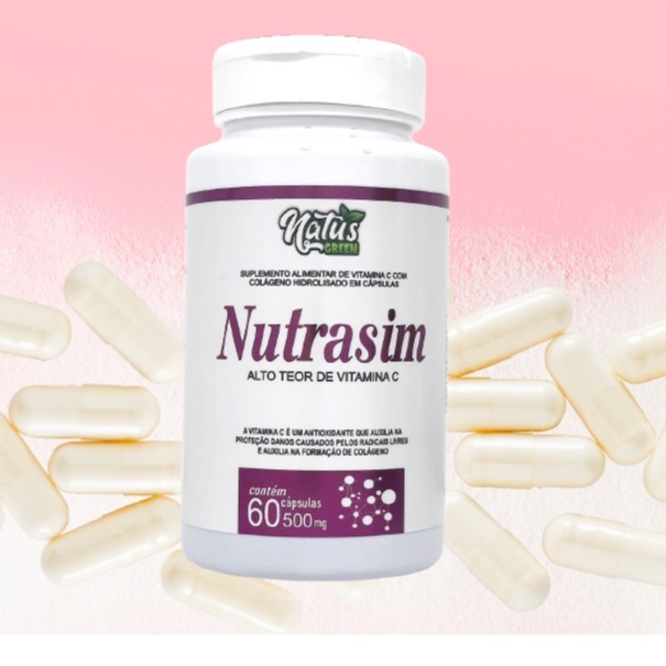 NUTRASIM Colageno Hidrolisado 500mg + Vitamina C -Natus Green Qualidade ...