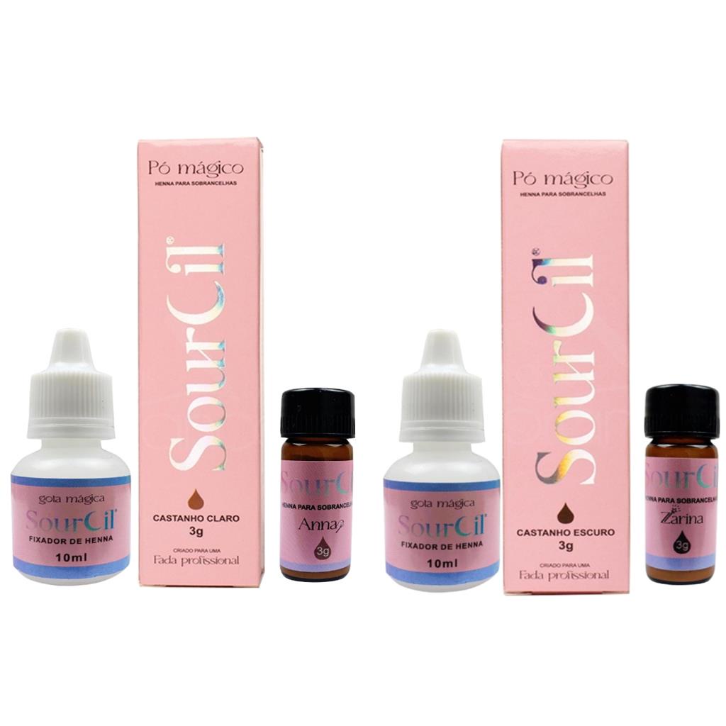 2 Hennas SourCil Veganas Premium 3g Para Designer de Sobrancelha ...