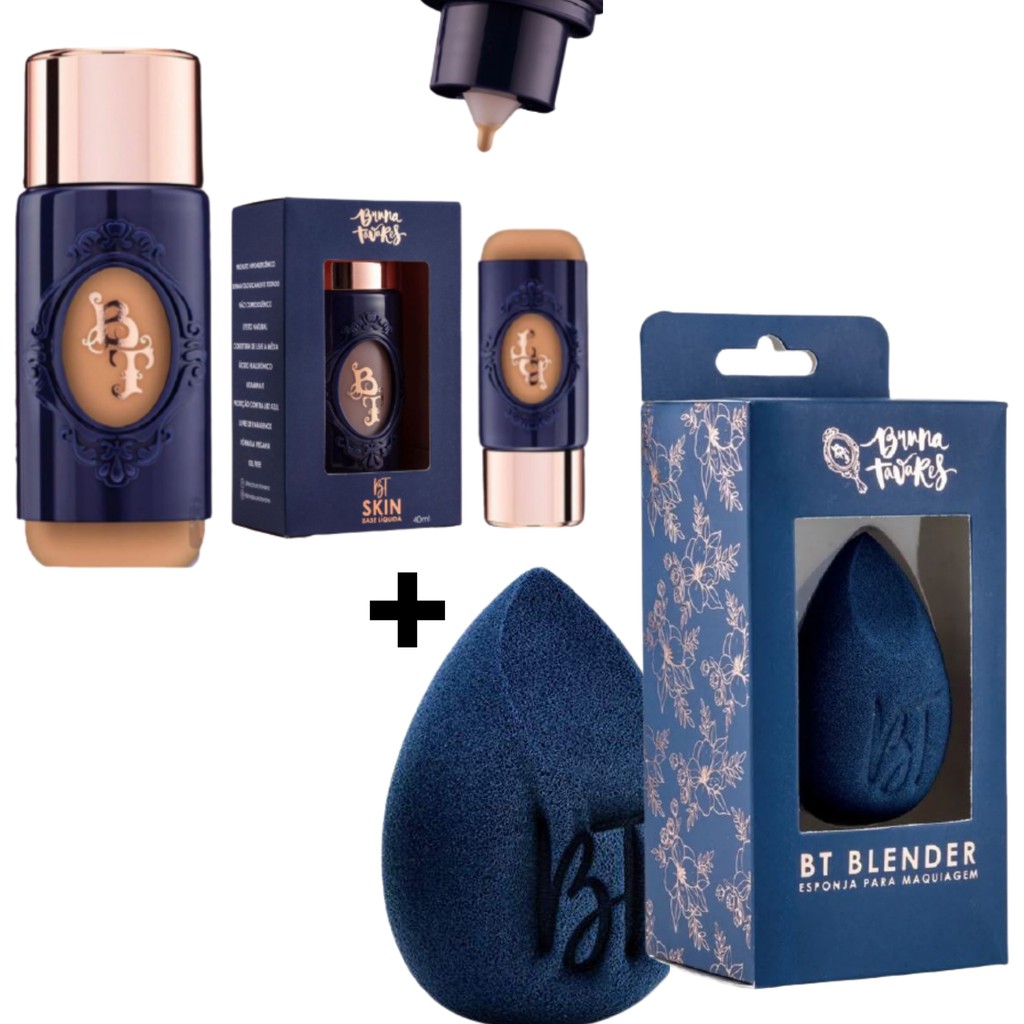 BASE BT SKIN BRUNA TAVARES + ESPONJA DE MAQUIAGEM BT BLENDER | Shopee ...