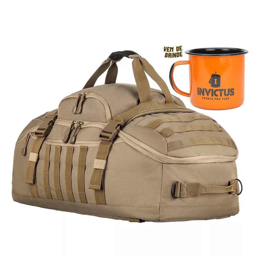 Mochila Mala Coyote Expedition 70 Litros Invictus + Caneca 120ml ...